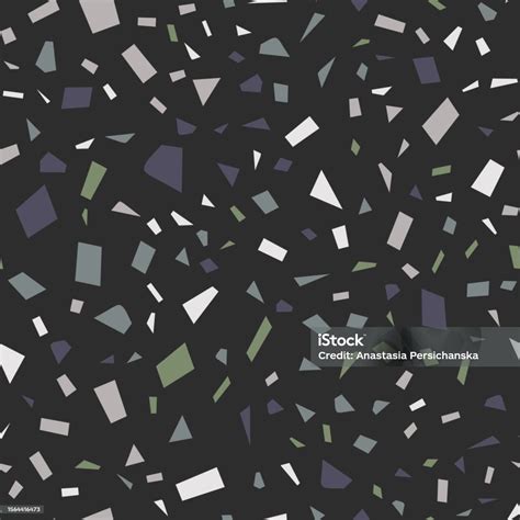 테라조 바닥재 벡터 차가운 색상의 매끄러운 패턴 천연석 화강암 석영 대리석 유리 및 콘크리트로 구성된 베네치아 스타일의 고전적인 이탈리아 유형의 바닥 질감 0명에 대한 스톡