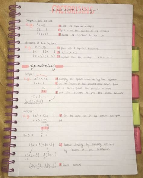 Factorising Gcse Maths Revision Notes Gcse Math Gcse Maths Revision Studying Inspo