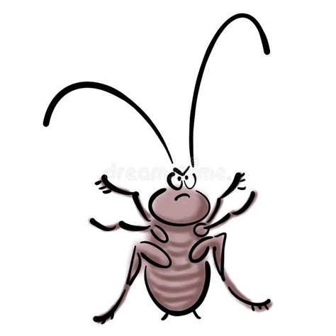 Angry Cockroach With Large Antennas Stock Illustration Illustration