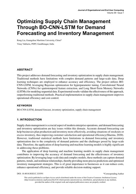 Pdf Optimizing Supply Chain Management Through Bo Cnn Lstm For Demand Forecasting And