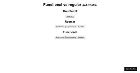 Functional Vs Regular Setstate Codesandbox