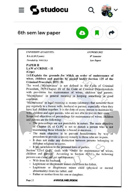 Crpc Vocals I Would Really Appreciate For Having The Lecture Notes Studocu Th Sem Law Paper