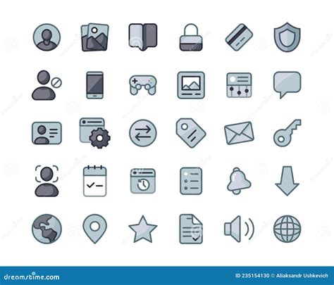 Social Media Interface Application Icons Stock Vector Illustration Of