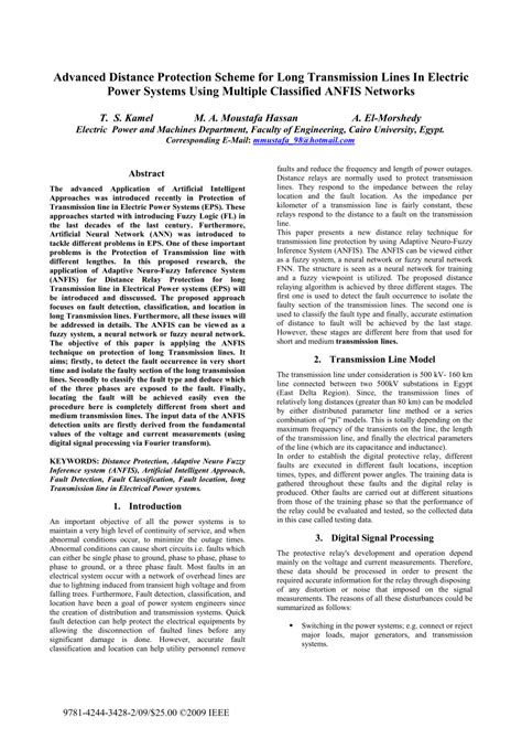 Pdf Advanced Distance Protection Scheme For Long Transmission Lines