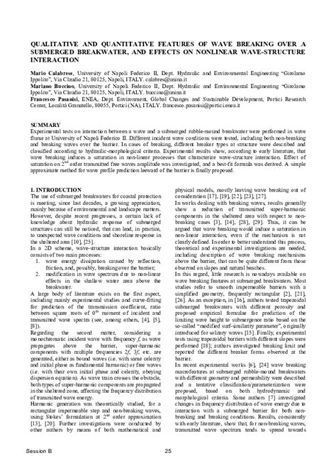 Pdf Qualitative And Quantitative Features Of Wave Breaking Over A