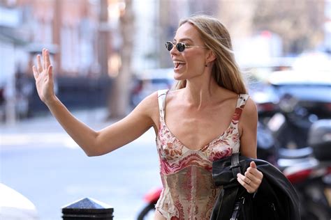 Margot Robbie Braves The Uk Weather In Risqué Naked Corset Hello