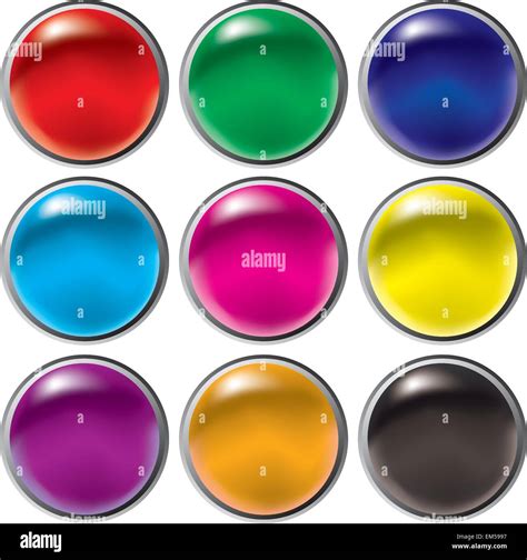 Vector Web Round Button Set Stock Vector Image Art Alamy