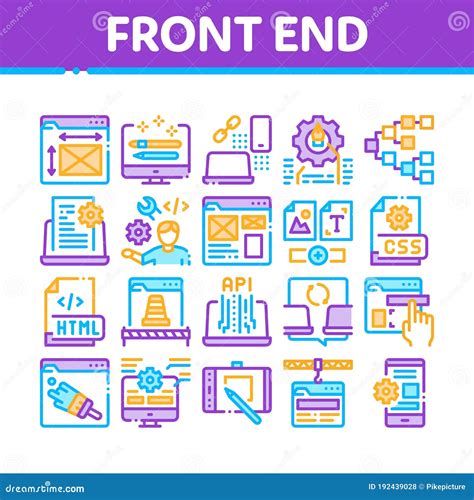 Front End Development Collection Icons Set Vector Stock Vector