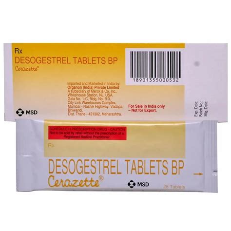 Cerazette Tablet Desogestrel 0075mg Tablets At ₹ 500stripe