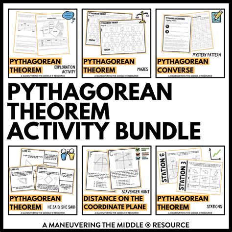Pythagorean Theorem Activity Bundle 8th Grade Maneuvering The Middle
