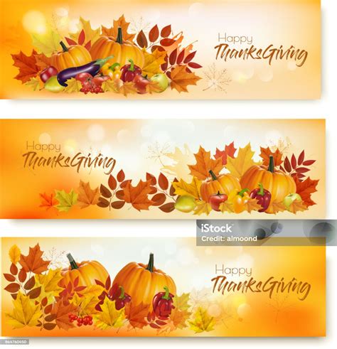 가 야채와 함께 추수 감사절 배너 세트 호박 조롱박과 식물에 대한 스톡 벡터 아트 및 기타 이미지 호박 조롱박과 식물 가을