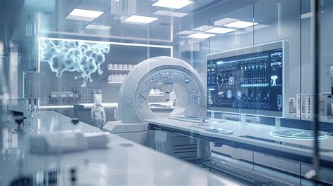 A Modern Medical Laboratory Featuring Advanced Medical Equipment And Ai Powered Diagnostic Tools