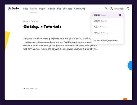 Feat Language Selector Dropdown · Issue 21746 · Gatsbyjsgatsby