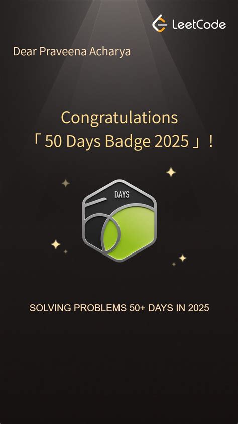 leetcode codingstreak dsa consistency keepcoding praveena acharya