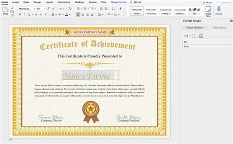 How To Make Certificate Designs In Word Quickly W Templates Envato Tuts