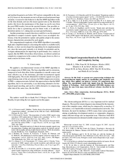 Pdf Ecg Signal Compression Based On Dc Equalization And Complexity Sorting
