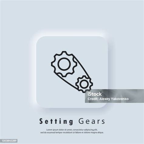 계정 설정입니다 기어 아이콘입니다 기어 설정 아이콘입니다 코그휠 로고 벡터 Eps 10 Ui 아이콘입니다 Neumorphic Ui Ux 화이트 사용자 인터페이스 웹 버튼