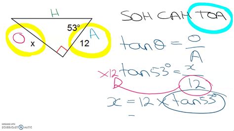 Finding Unknown Side Lengths Using Trigonometry Soh Cah Toa Youtube