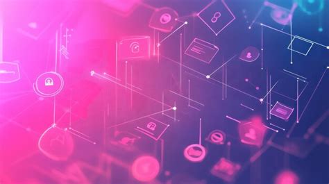 Colorful Abstract Digital Interface With Interconnected Icons