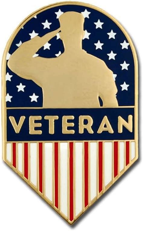 Pinmart Veteran American Flag Shield Lapel Pin Proud Patriotic Usa Flag