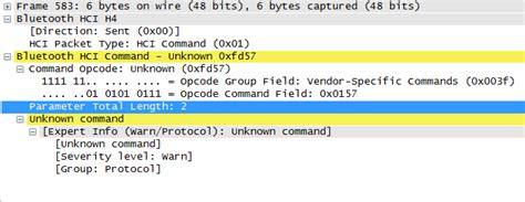Protocol Theory Structural Unknown HCI Command In Bluetooth LE Logs Network Engineering