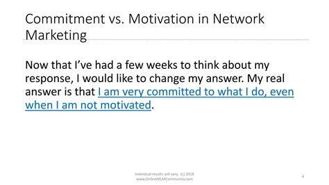 Commitment Vs Motivation In Network Marketing Pptx