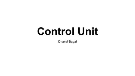 Control Unit Design Pptx Computing Technology And Computing