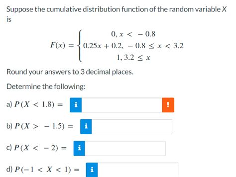 Solved Suppose The Cumulative Distribution Function Of The