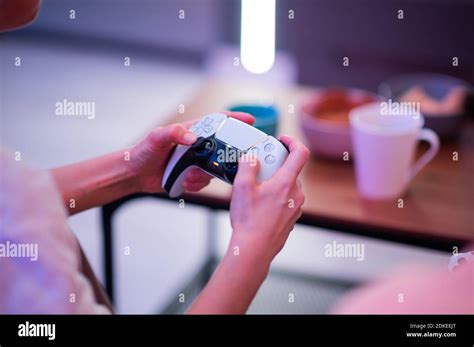 Girl Using New Sony Playstation 5 Dualsense Wireless Controller Which