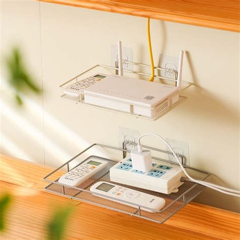 Wall Mounted Top Box Rack No Drill Router Placement Shelf WiFi Wall Shelves TV Router Storage