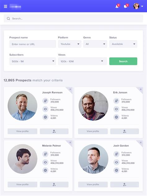 Find Prospects Tablet Full Web App Design Dashboard Design Template Ui Design Dashboard