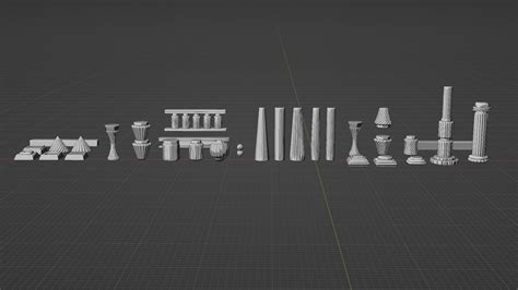 Architectural Modular Column Kit Set Ancient Style 3d Model