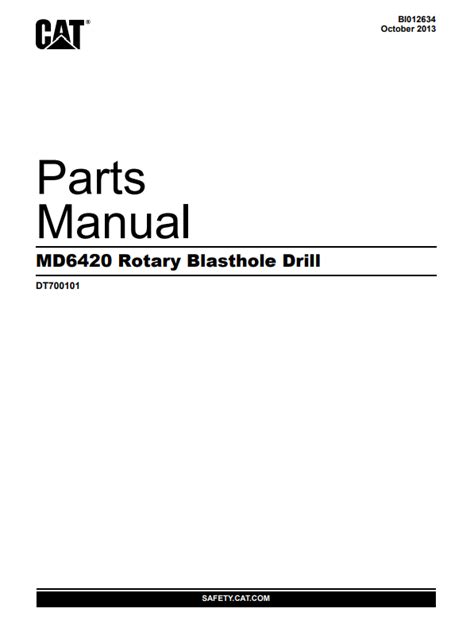 Manual De Partes Taladro Rotatorio Caterpillar Md6420