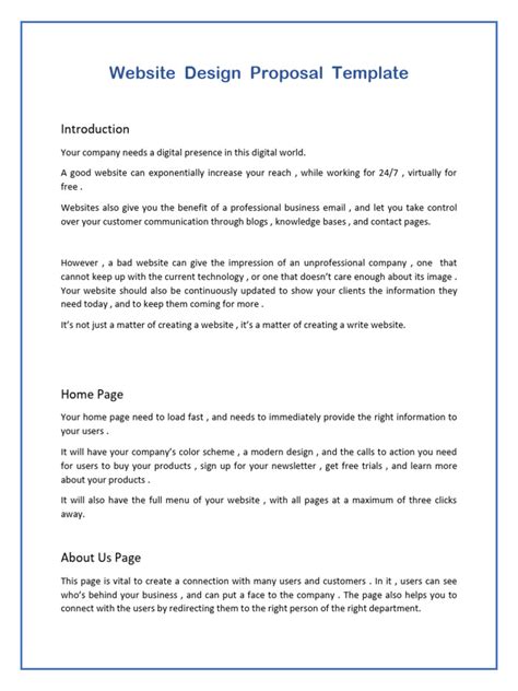 website design proposal template pdf