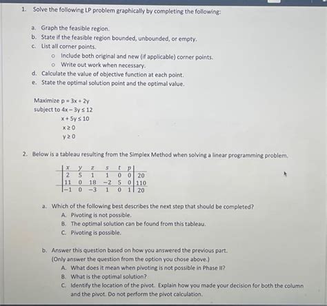solved 1 solve the following lp problem graphically by