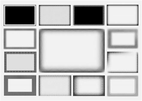 Premium Vector Halftone Frames Set