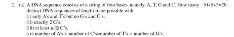 Solved A A DNA Sequence Consists Of A String Of Four Chegg