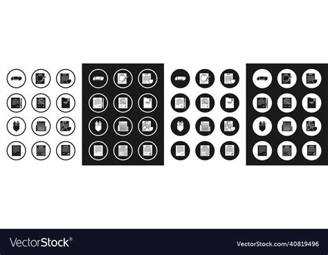 Set Contract With Shield Delete File Document Vector Image