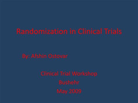 Ppt Mastering Randomization In Clinical Trials Workshop Powerpoint