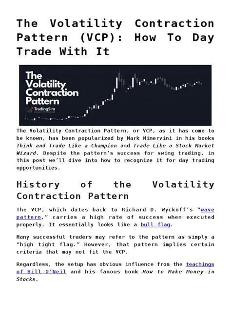 The Volatility Contraction Pattern Vcp How To Day Trade With It