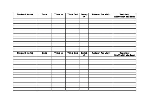 Computer Log Sheet By Materials By Michelle Tpt