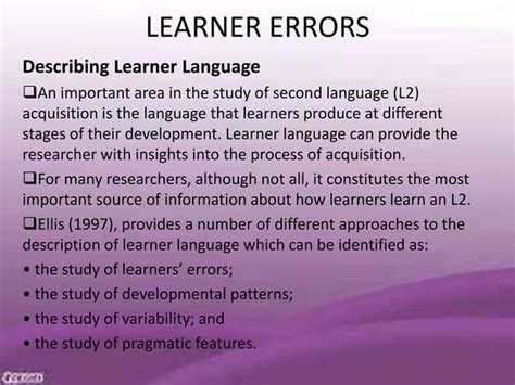Learner Errors Pptx