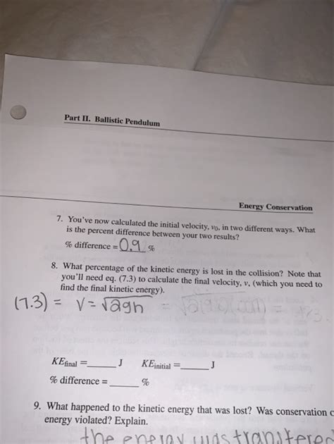 Solved Part I Determining The Initial Velocity Of The Ball