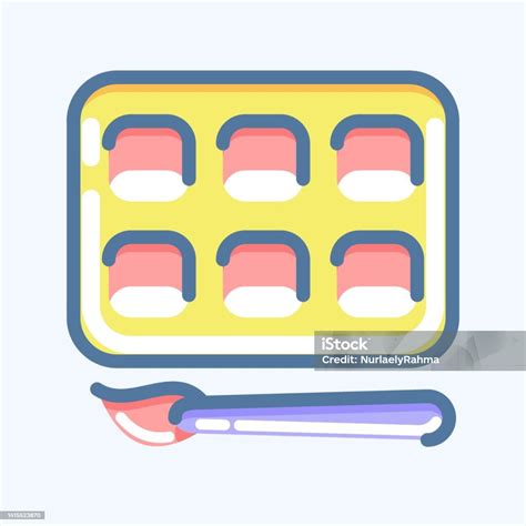 아이콘 수채화 페인트 아트 도구 기호에 적합합니다 낙서 스타일 편집 가능한 간단한 디자인 디자인 템플릿 벡터 간단한 그림 개념에 대한 스톡 벡터 아트 및 기타 이미지