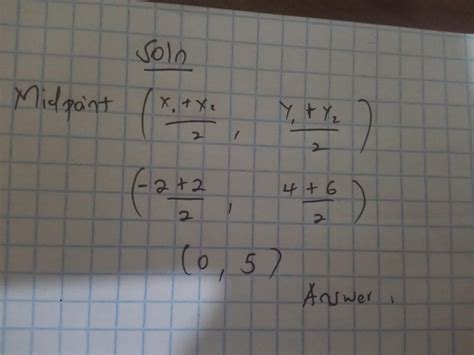 [solved] what is the midpoint of the line segment connecting the points