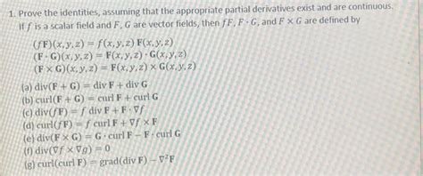 1 prove the identities assuming that the