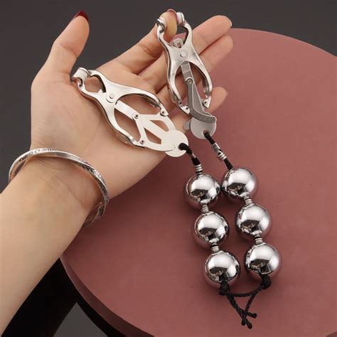Bdsm Metal Nipple Clamps Weights Heavy Hanging Balls Hanging Stimulate
