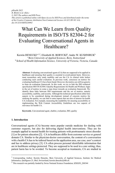 Pdf What Can We Learn From Quality Requirements In Iso Ts 82304 2 For Evaluating