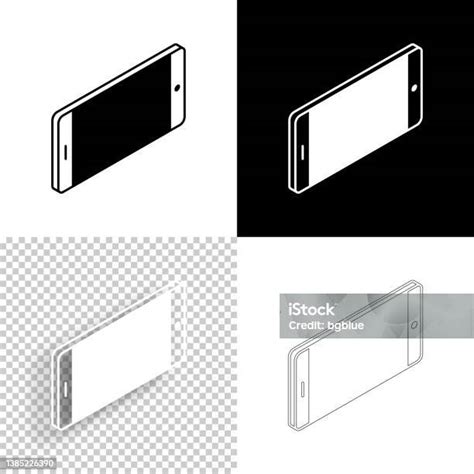 등등 측정 스마트 폰 수평 위치 디자인 아이콘입니다 빈 흰색 및 검은색 배경 선 아이콘 3차원 형태에 대한 스톡 벡터 아트 및 기타 이미지 Istock