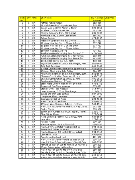 Pr No 11173179 Fo Barge Tools Consumables Pdf Physical Layer Protocols Manufactured Goods